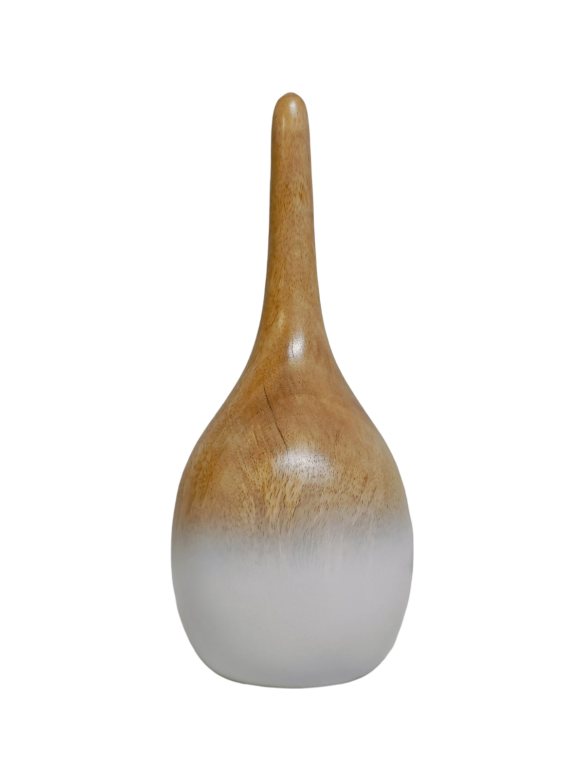 Wooden Tall Vase No.4 Pear Shape (Wooden/ White Color) | Ferns & Philo